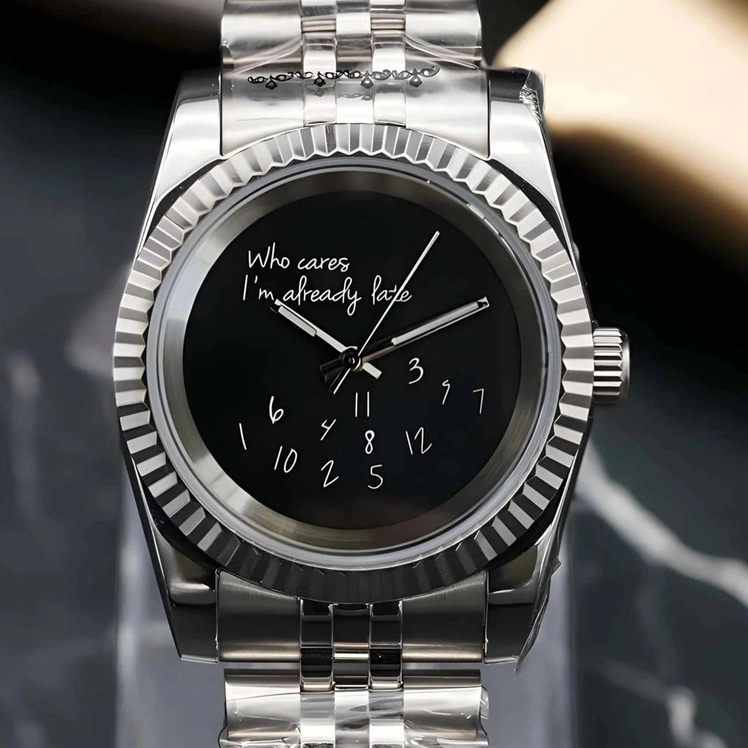 Custom Who Cares I'm Already Late | Seiko Mod Watch | 36mm or 39mm