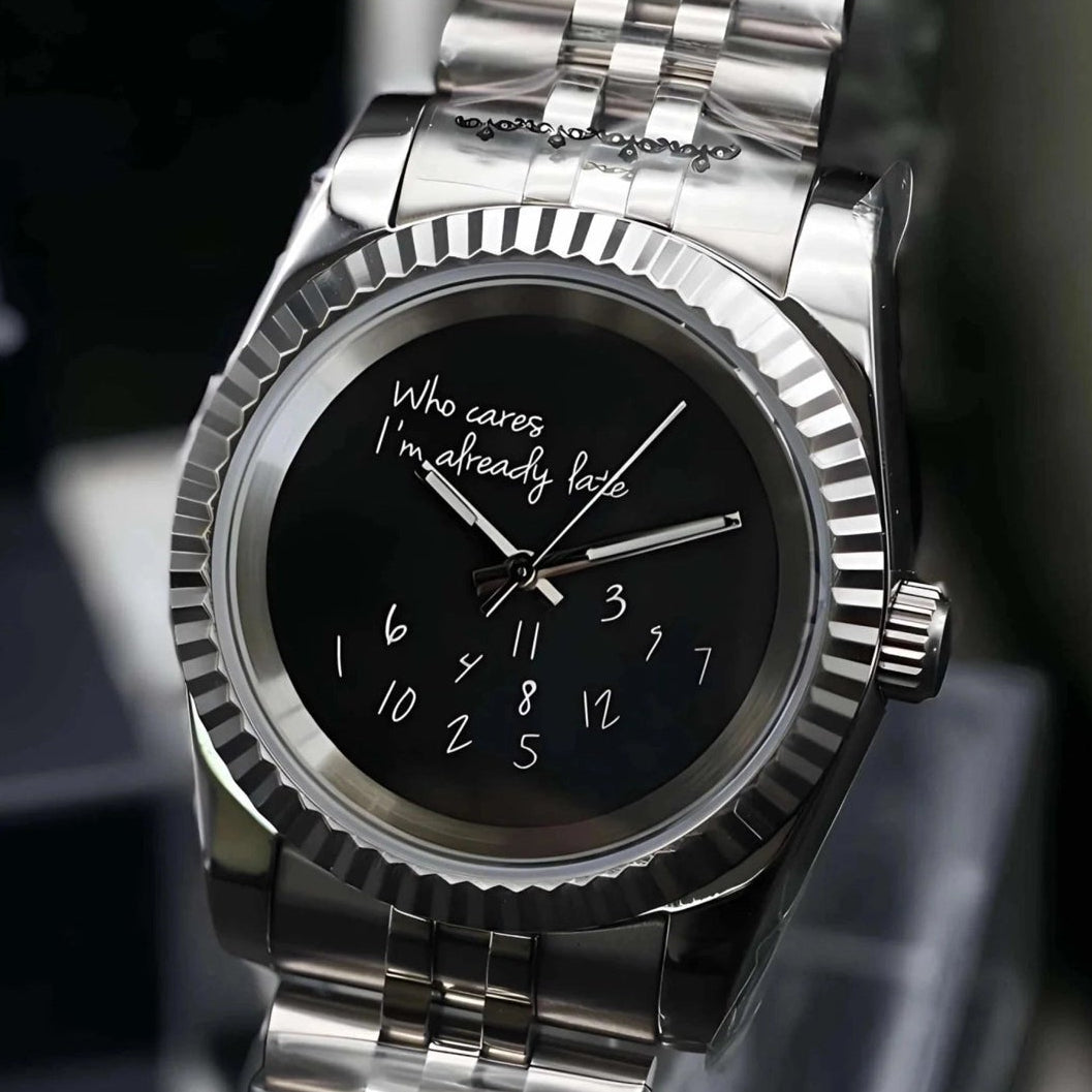 Custom Who Cares I'm Already Late | Seiko Mod Watch | 36mm or 39mm