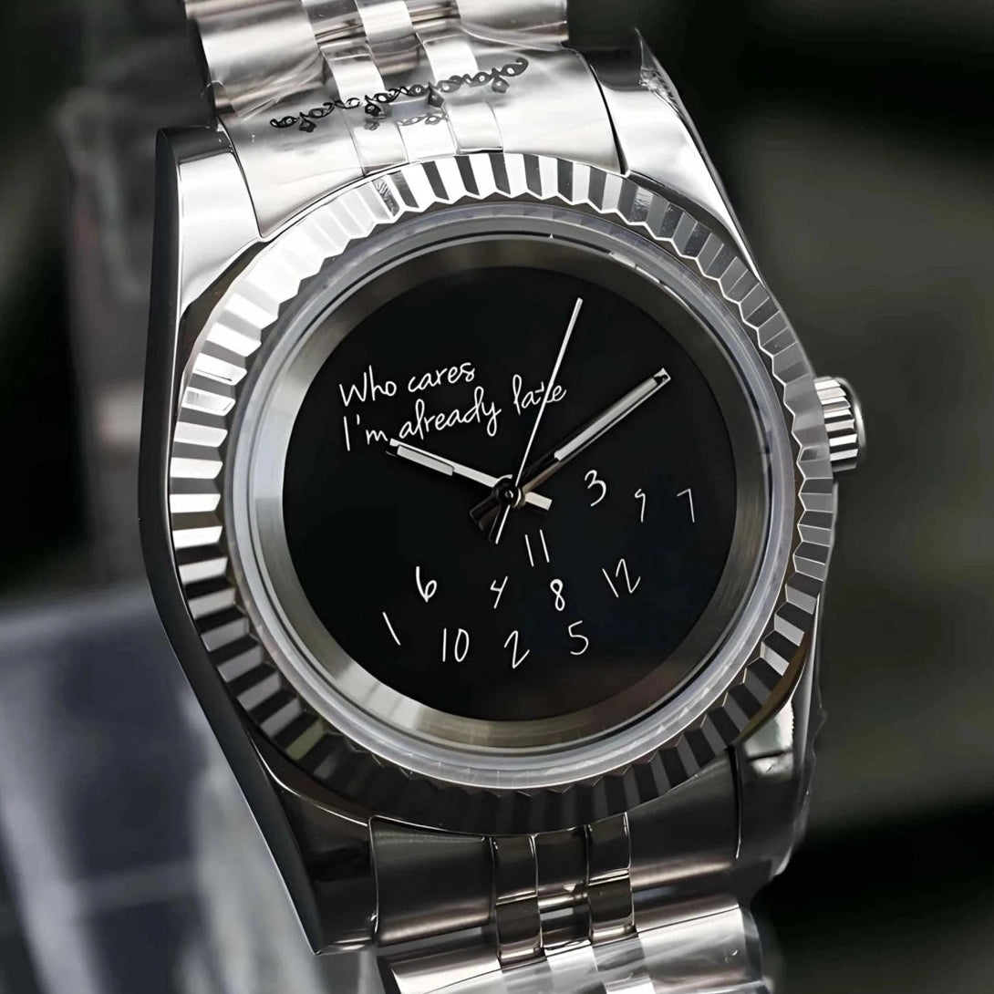 Custom Who Cares I'm Already Late | Seiko Mod Watch | 36mm or 39mm