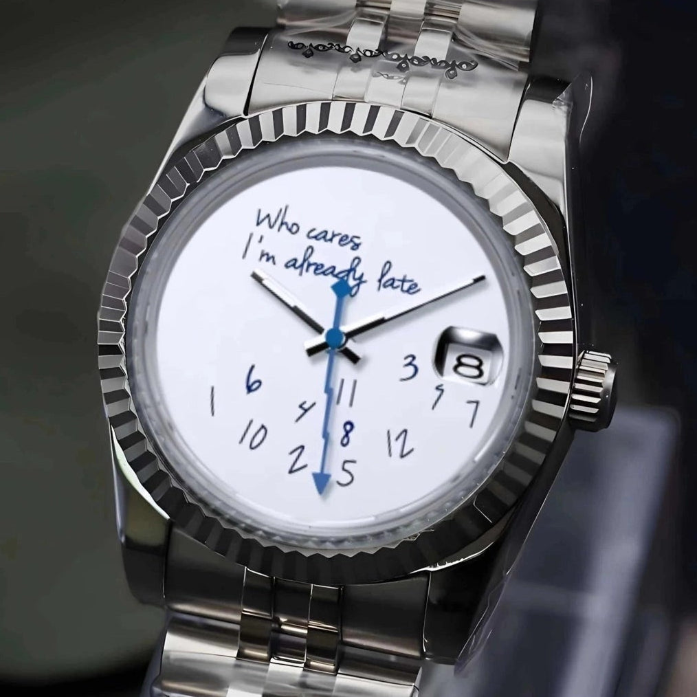 Custom Who Cares I'm Already Late | Seiko Mod Watch | 36mm or 39mm