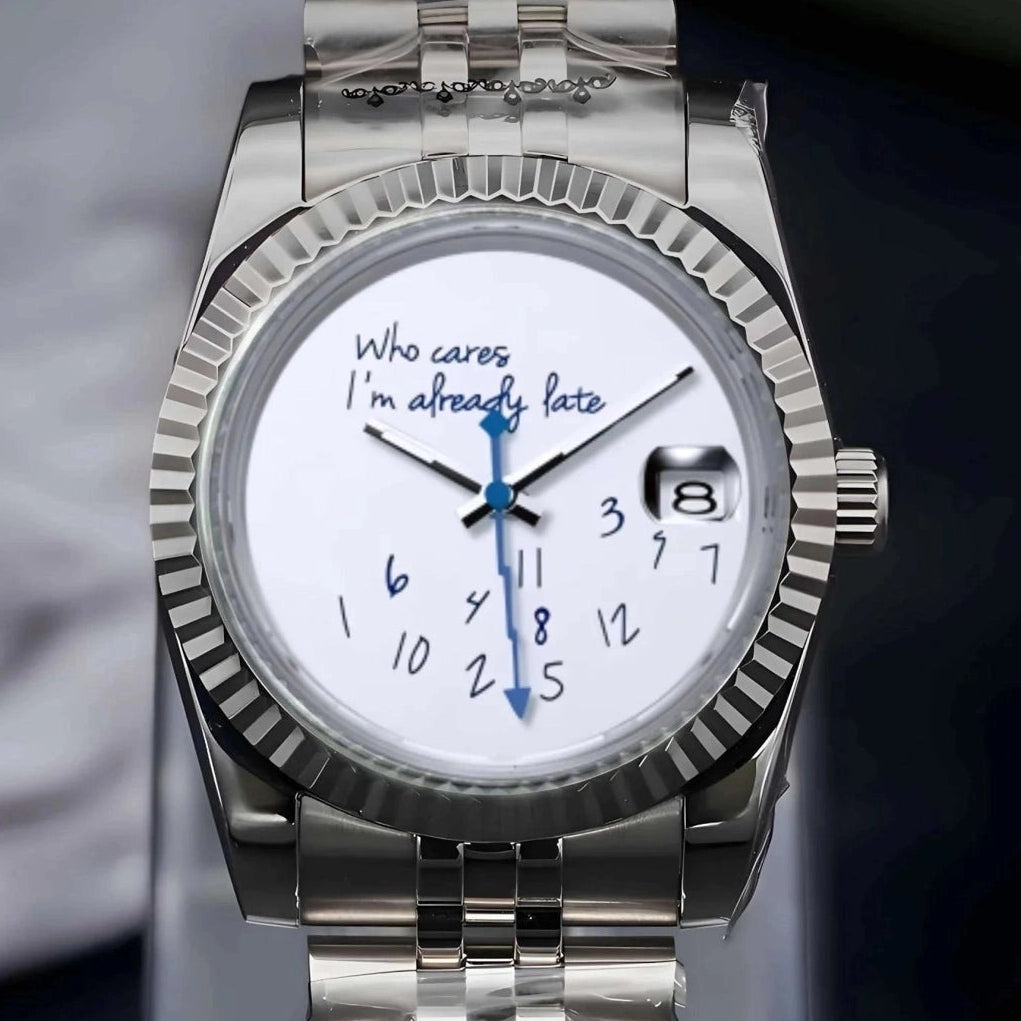 Custom Who Cares I'm Already Late | Seiko Mod Watch | 36mm or 39mm