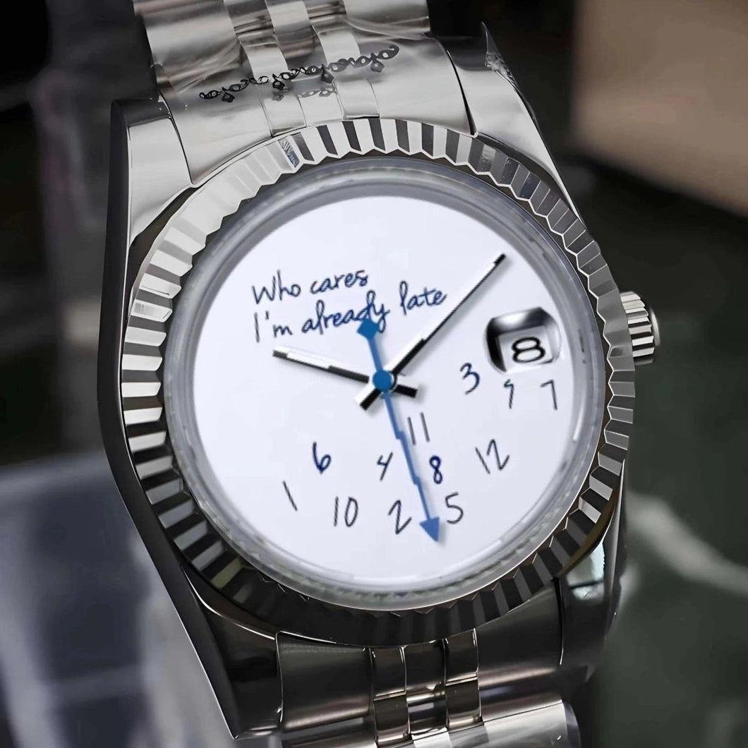 Custom Who Cares I'm Already Late | Seiko Mod Watch | 36mm or 39mm